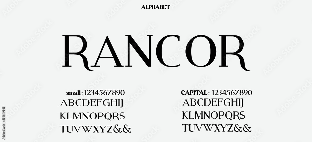 Digital modern with small and capital alphabet font and vector ...