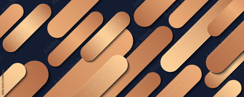 Abstract gold diagonal rounded lines on dark blue background. Elegant ...