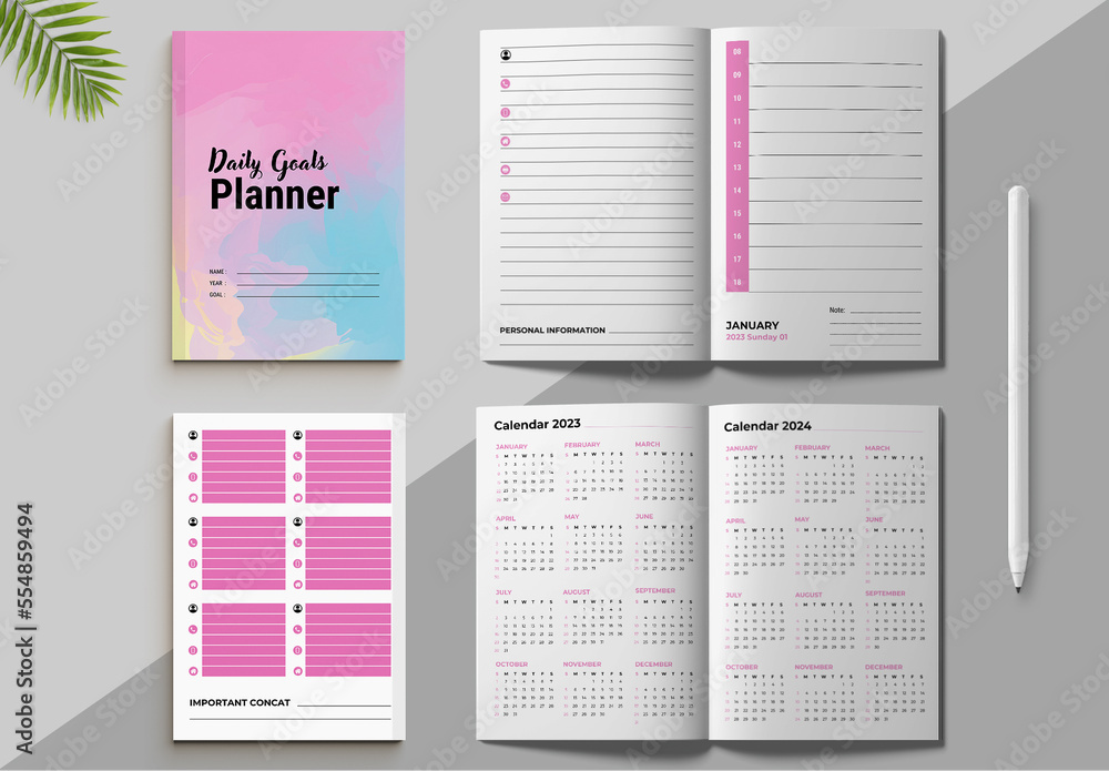 Daily Planner Design Template Stock Template | Adobe Stock