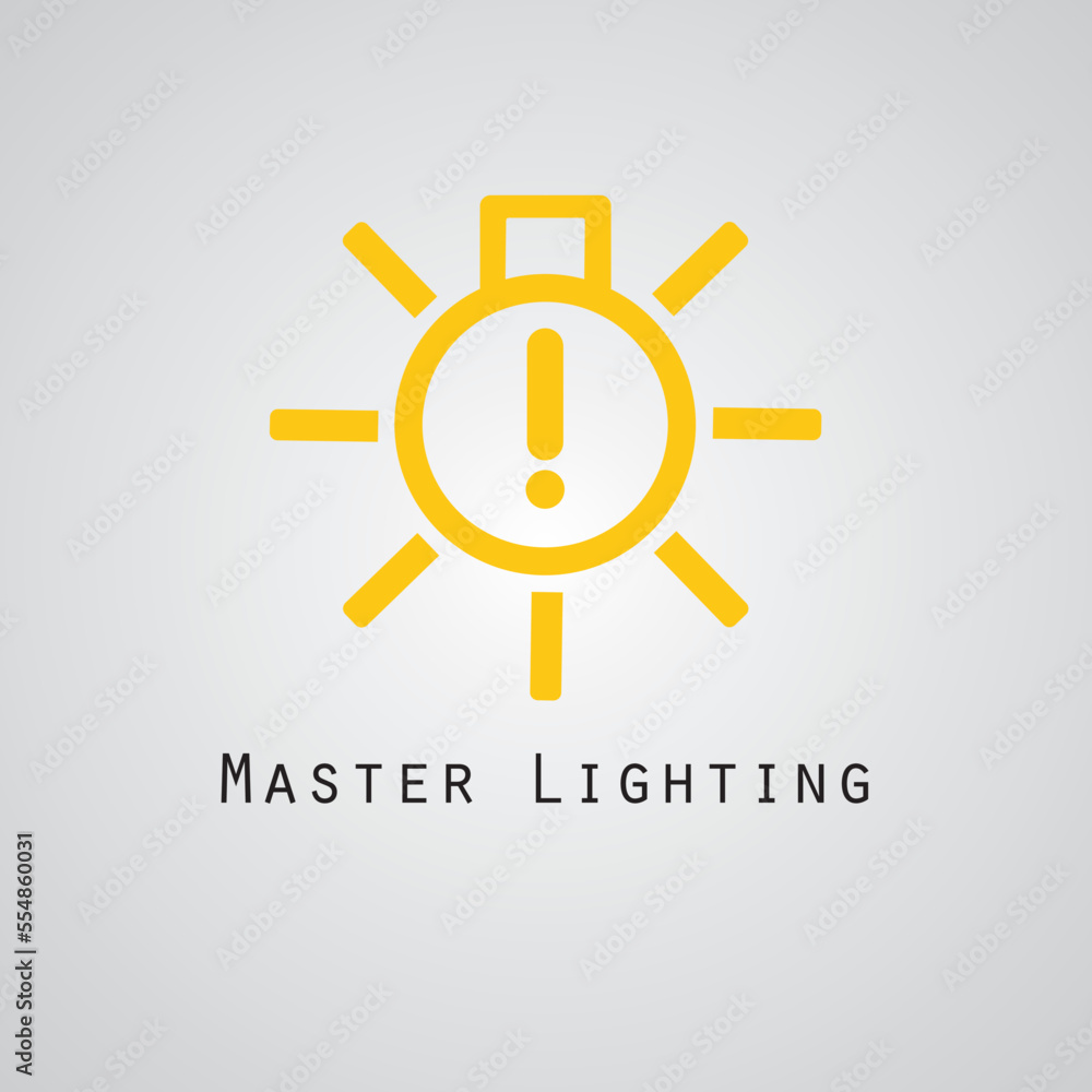 Car master lighting sign dashboard panel minimal flat icon warning ...