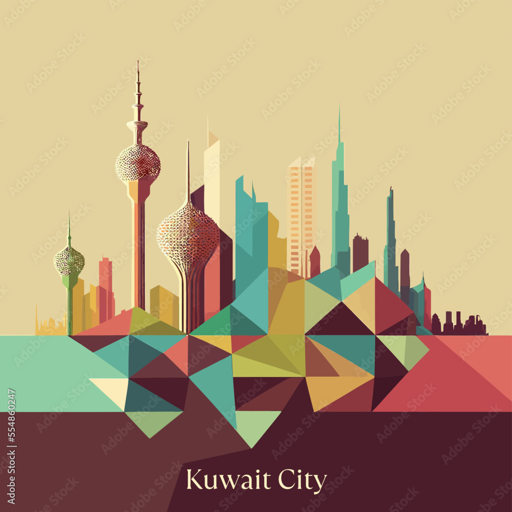 Kuwait national day banner with Kuwaiti flag colors theme gray ...