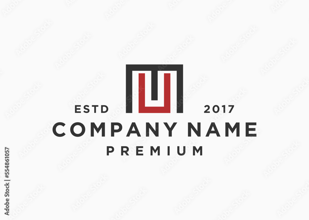 letter mu square logo design vector illustration template Stock Vector ...