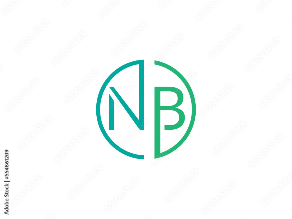 NB letter Round logo icon concept . Alphabet letters Initials Monogram ...