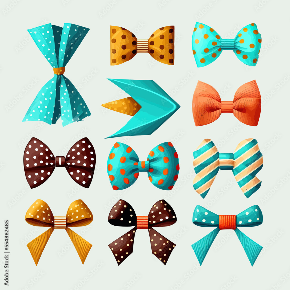 Cartoon bow accessories. Isolated on background. Cartoon flat vector ...