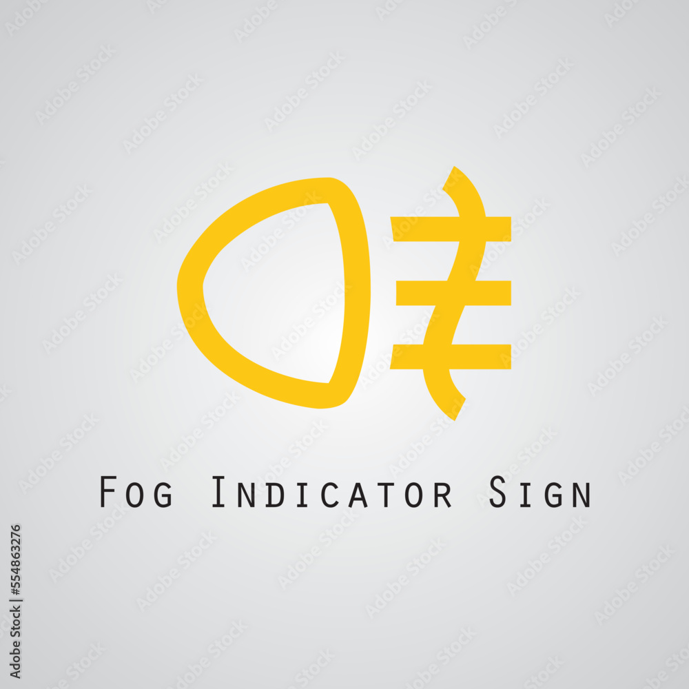 Car fog indicator light dashboard panel minimal flat icon warning ...