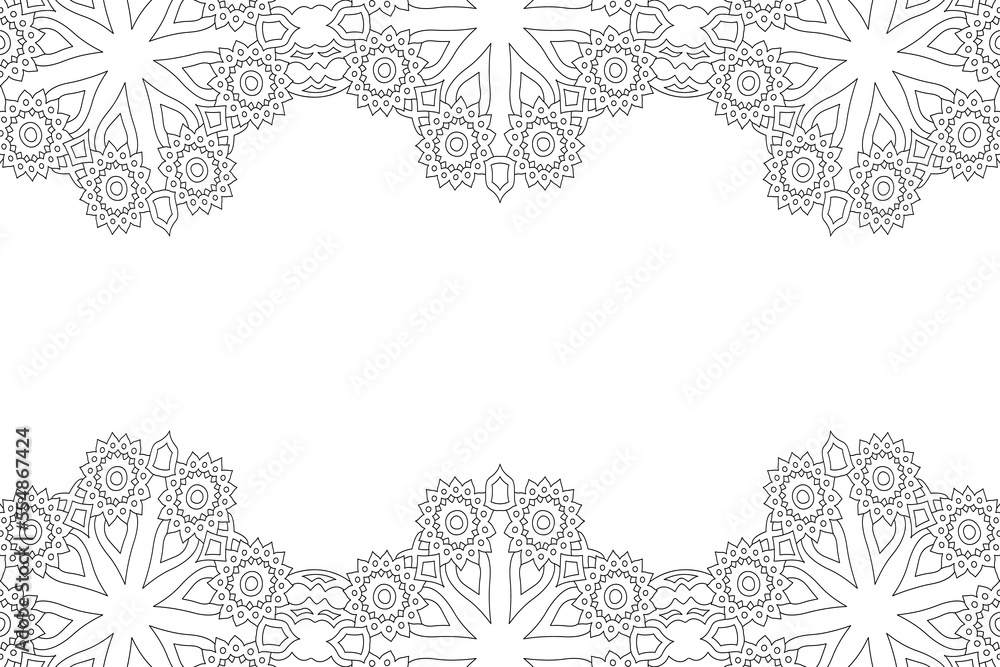 Line art for coloring book with abstract border Stock Vector | Adobe Stock