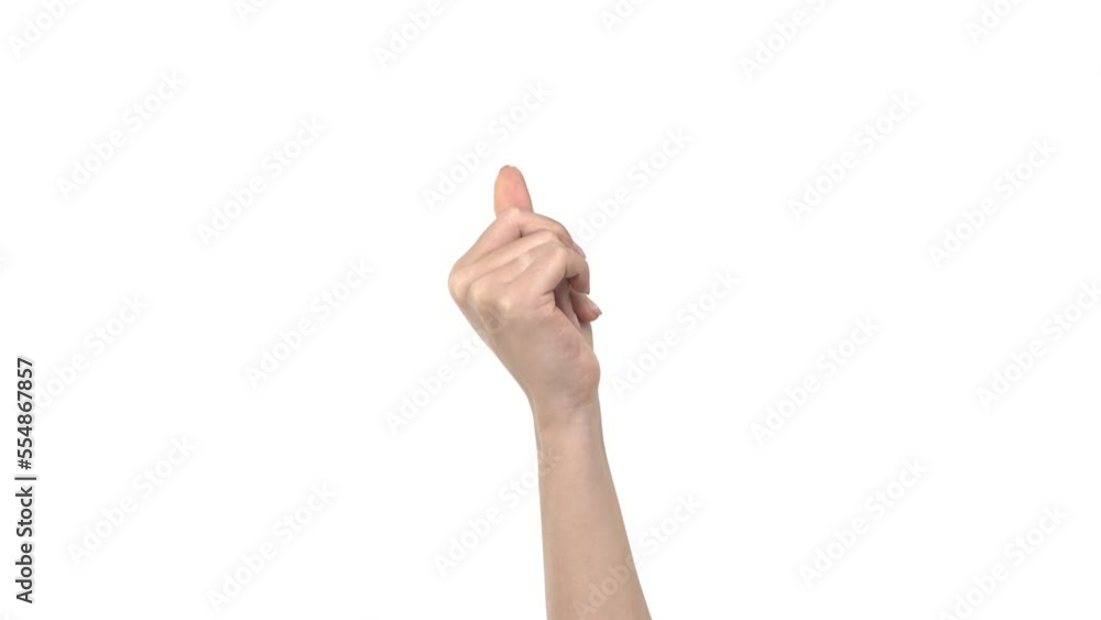 Isolated Woman Hand with Snapping Fingers Sign Symbol. White Screen ...