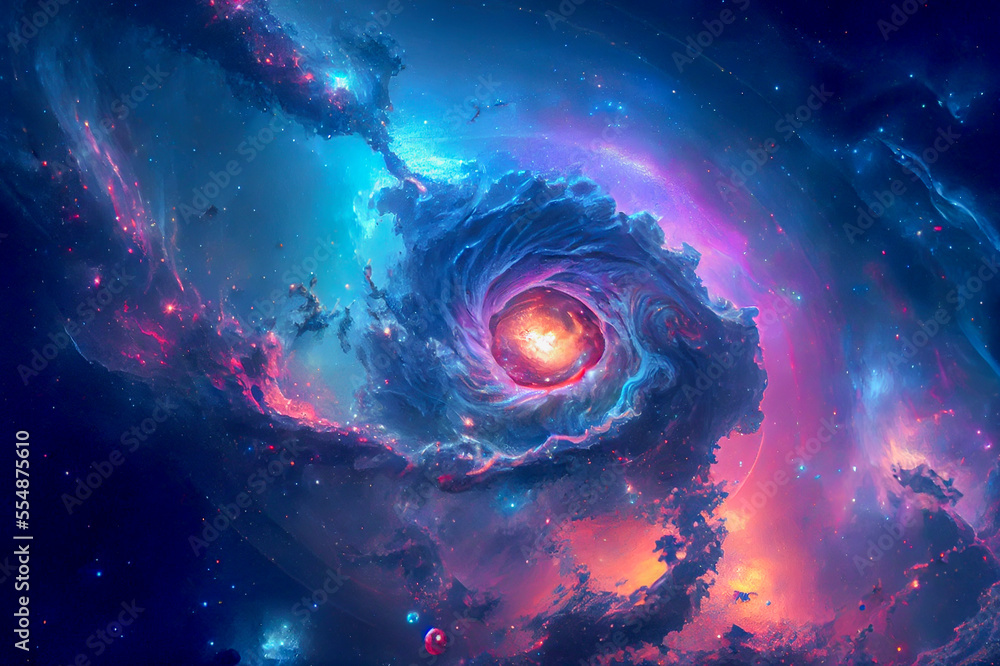 Fantasy space sky with beautiful stars and galaxies, generative ai ...