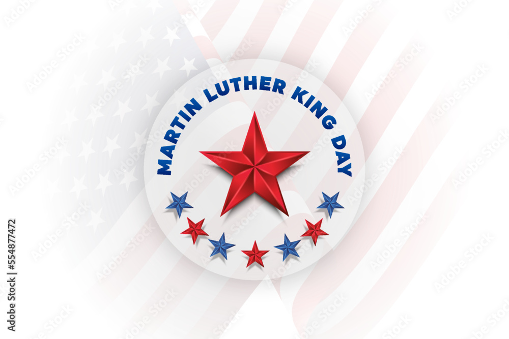 Martin Luther King Jr Day greeting card - horizontal blue and red ...