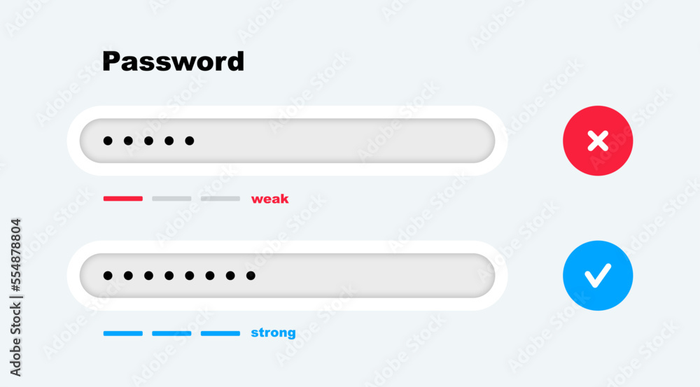 Password Safety Password Weak And Strong Template For Website