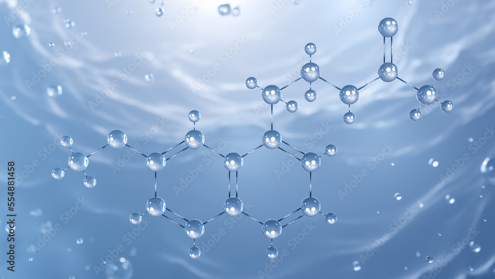 agomelatine molecular structure, 3d model atypical antidepressant, structural chemical formula ...