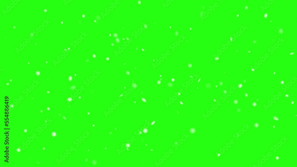Realistic Snow falling on green screen background animation. Winter ...