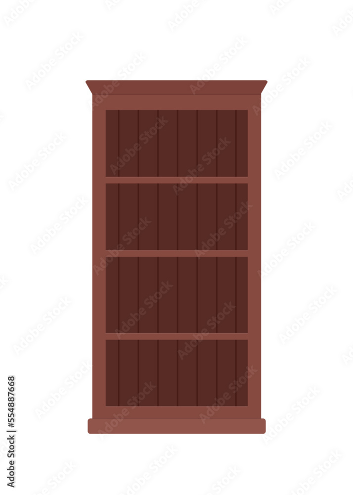 Mahogany bookcase isolated on white background. Home interior concept ...