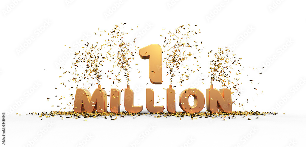 ภาพประกอบสต็อก One million achievement celebration 3D rendering ภาพ ...