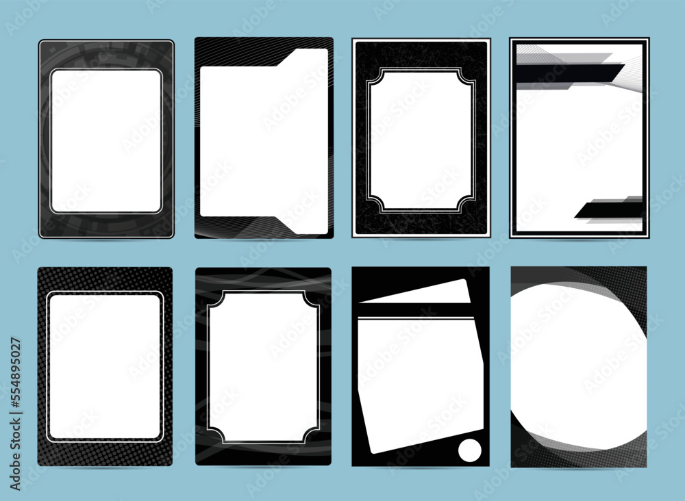 Trading card frame black border set Stock Vector | Adobe Stock