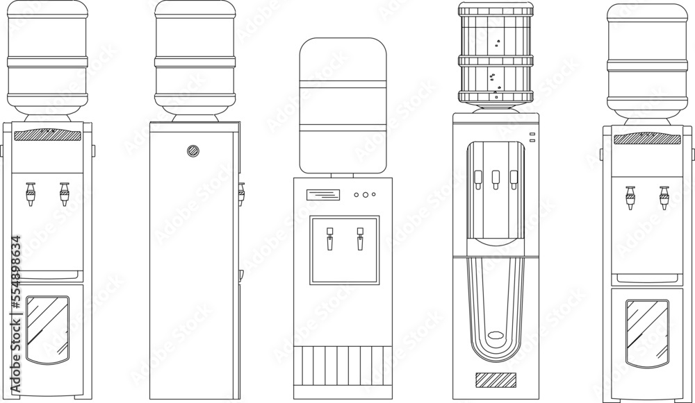 water dispenser sketch vector design for clipart Stock Vector | Adobe Stock