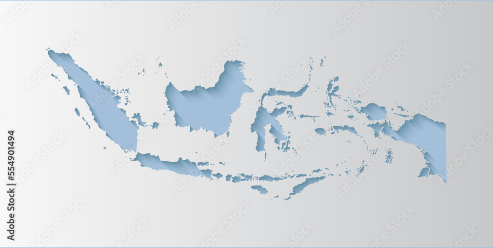 Vector map Indonesia, abstract inner shadow Stock Vector | Adobe Stock