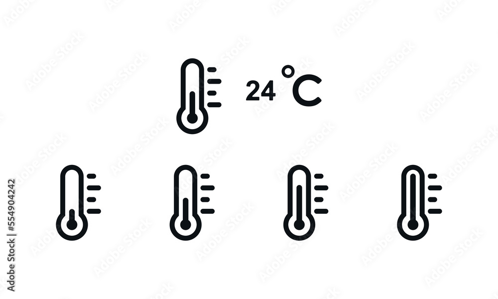 full set of temperature icon collection scales from cold to warm symbol ...