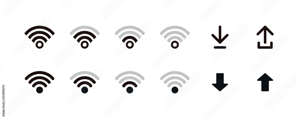 Full set of wireless and wifi icon set vector internet access or signal ...