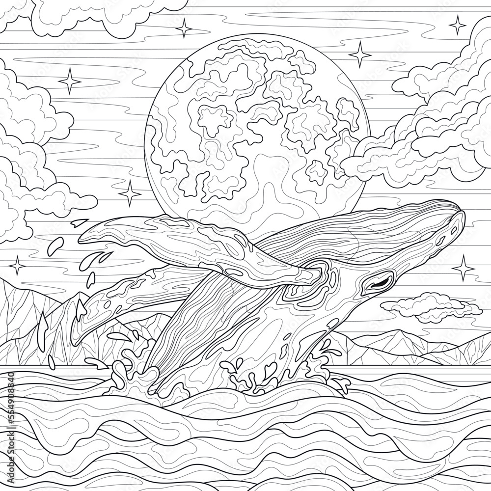 Full Moon Coloring Pages For Kids
