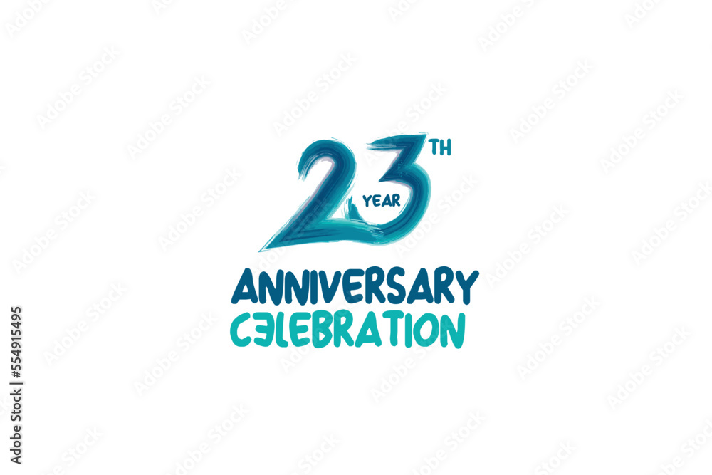 23rd, 23 years, 23 year anniversary celebration fun style logotype ...