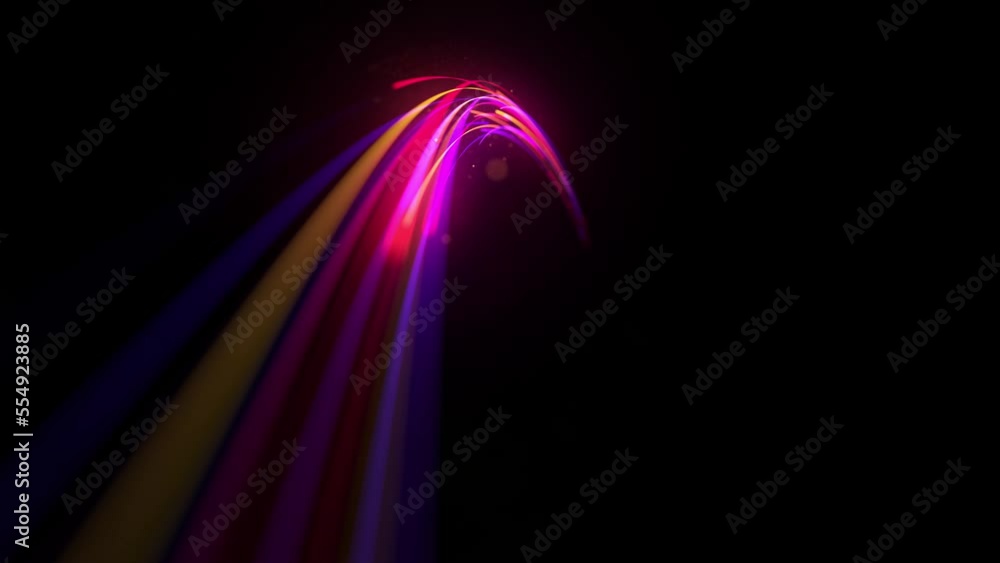 Abstract Glowing 3d Light Strokes Background/ 4k animation of an ...