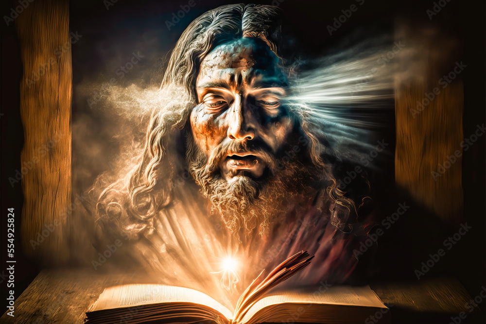 Majestic appearance of Jesus Christ, from the Scriptures in an ancient ...