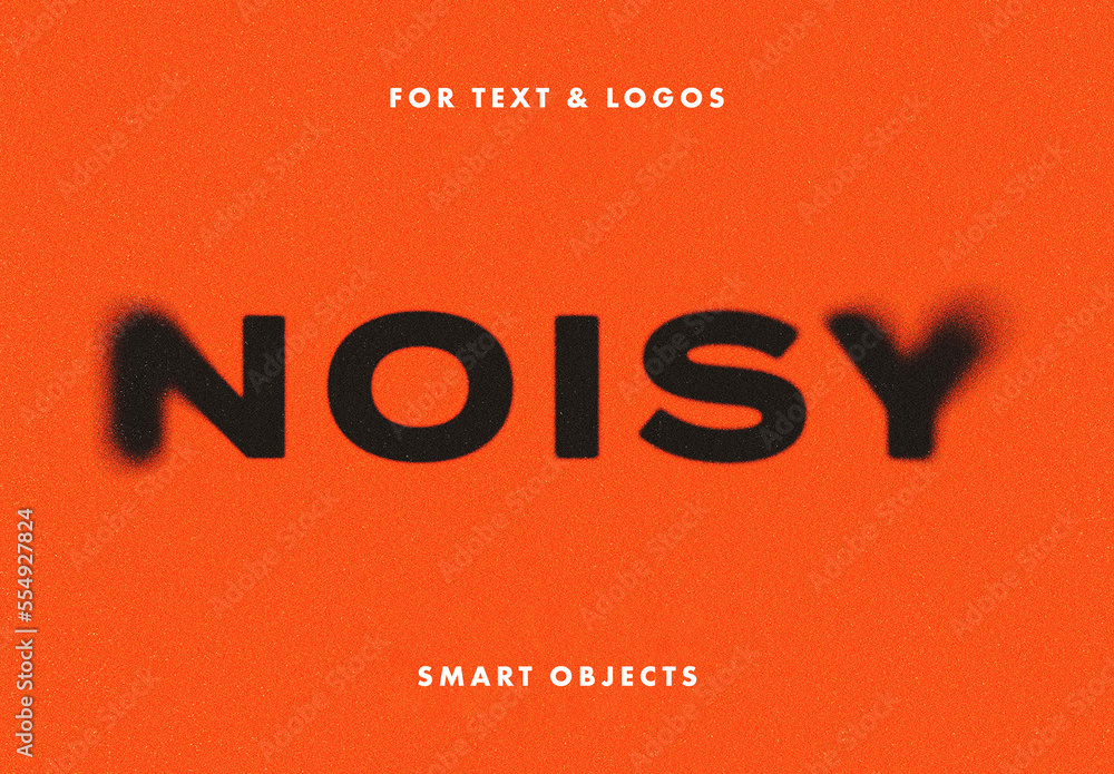 Noisy Text Effect Mockup Stock Template | Adobe Stock