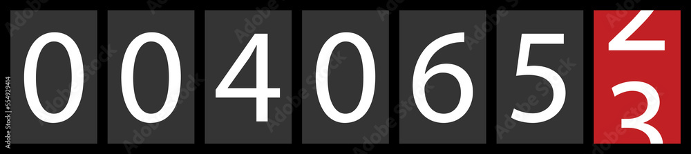 Electric counter. Electric meter with numbers. Display of odometer ...