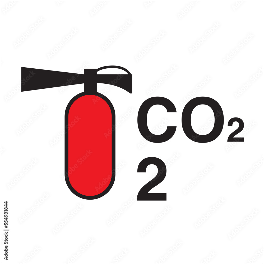 Vetor de Fire control signs according to IMO Resolution CO2 portable ...