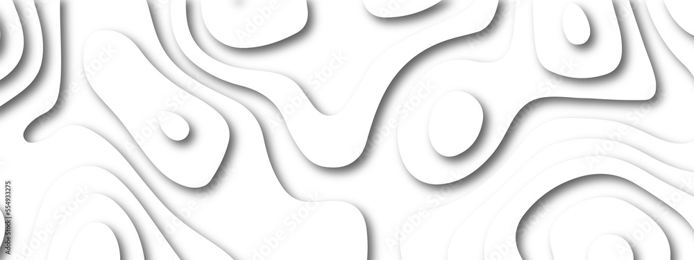 Vector abstract white paper cut banner. White waves decorative papercut ...