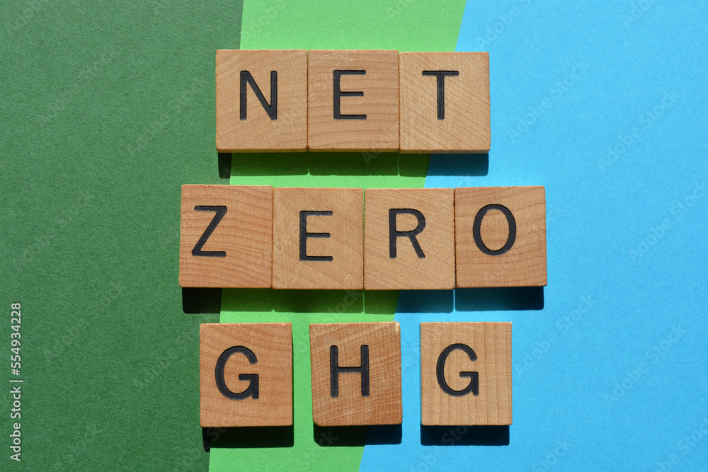 Foto de Net Zero GHG, words as banner headline do Stock | Adobe Stock