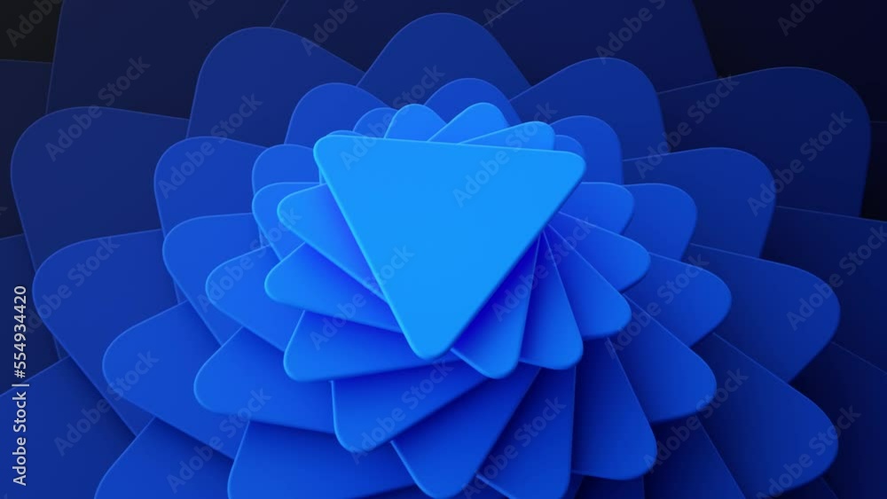 endless 3d animation, abstract geometric minimalist background, blue ...