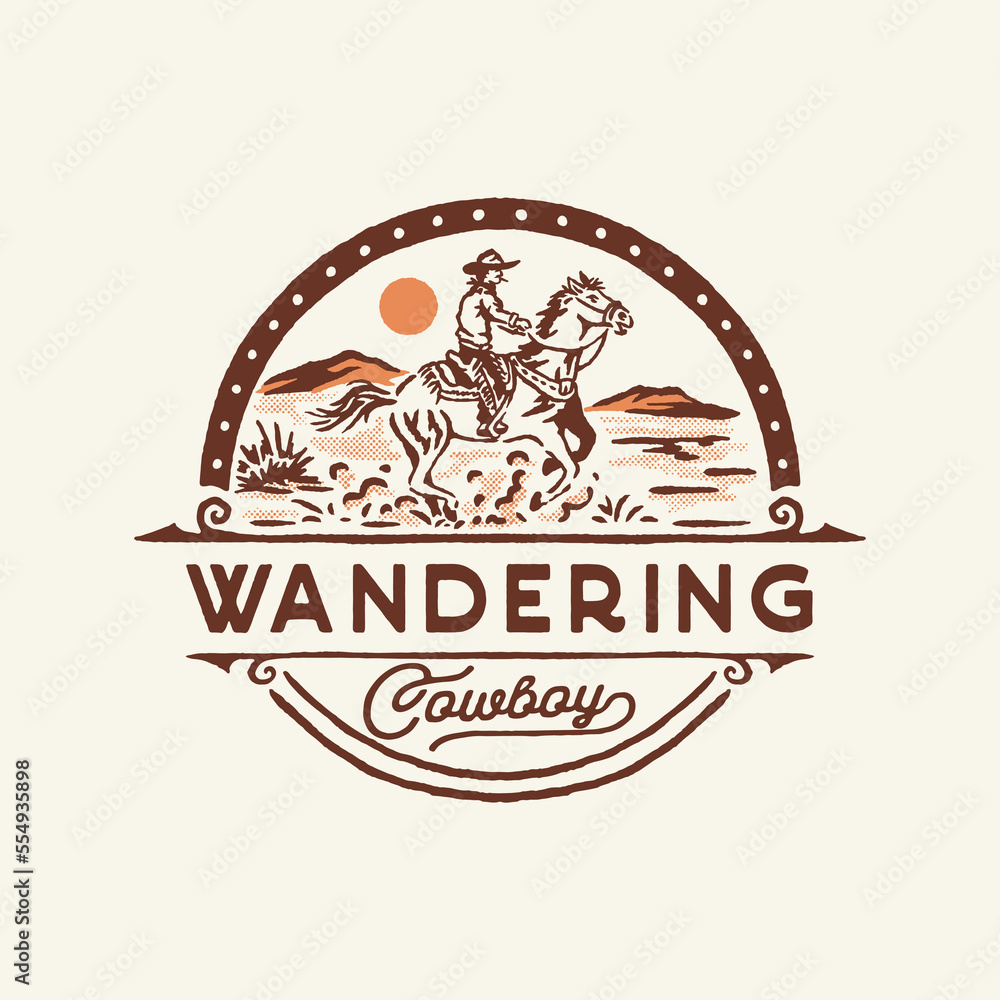 cowboy illustration wild west graphic rodeo design outlaw vintage bad ...