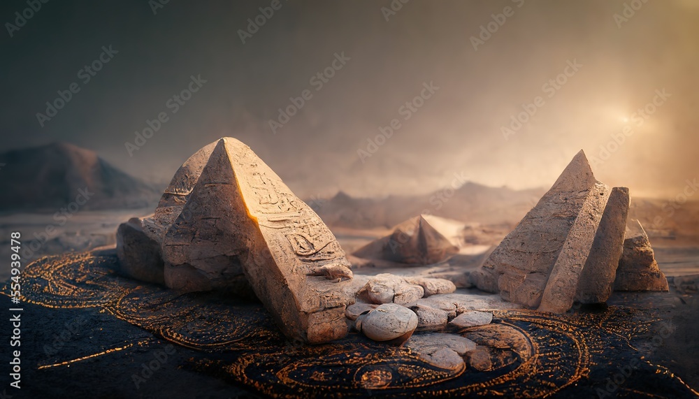 Starry sky with full moon. Black shadows, water, golden sand ...