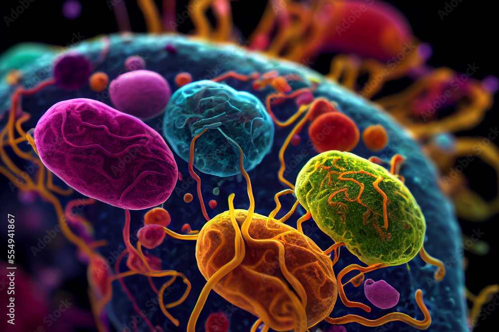 Beautiful microworld, microbes of different shapes, generative ai ...