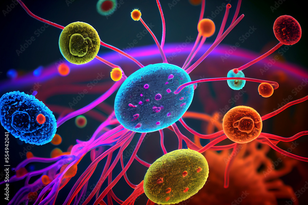 Beautiful microworld, microbes of different shapes, generative ai ...