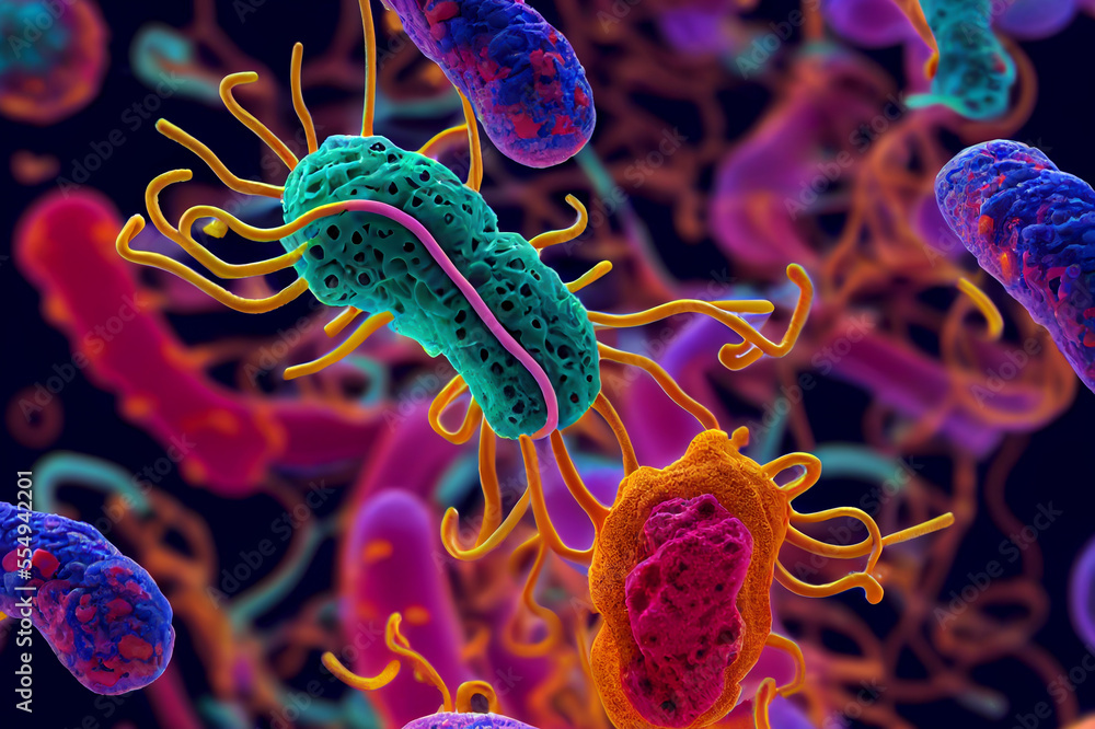 Beautiful microworld, microbes of different shapes, generative ai ...