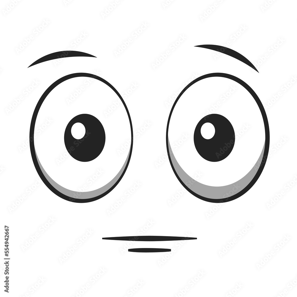 Сartoon neutral face. Neutral expression vector illustration. Stock ...