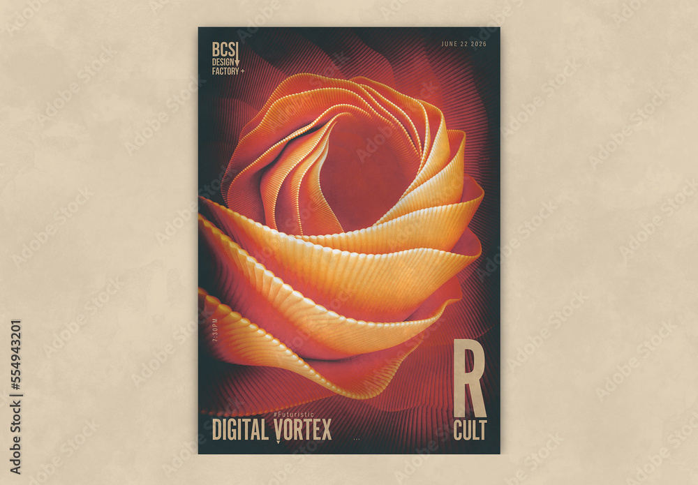 Abstract Spiral Vortex Poster Layout Stock Template | Adobe Stock