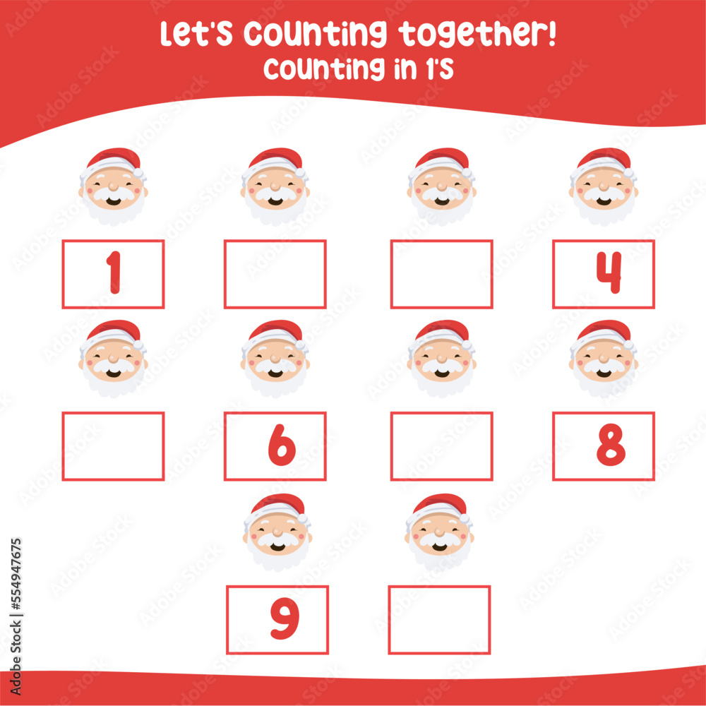 Vetor de Counting by one's the Christmas elements. practising math in ...