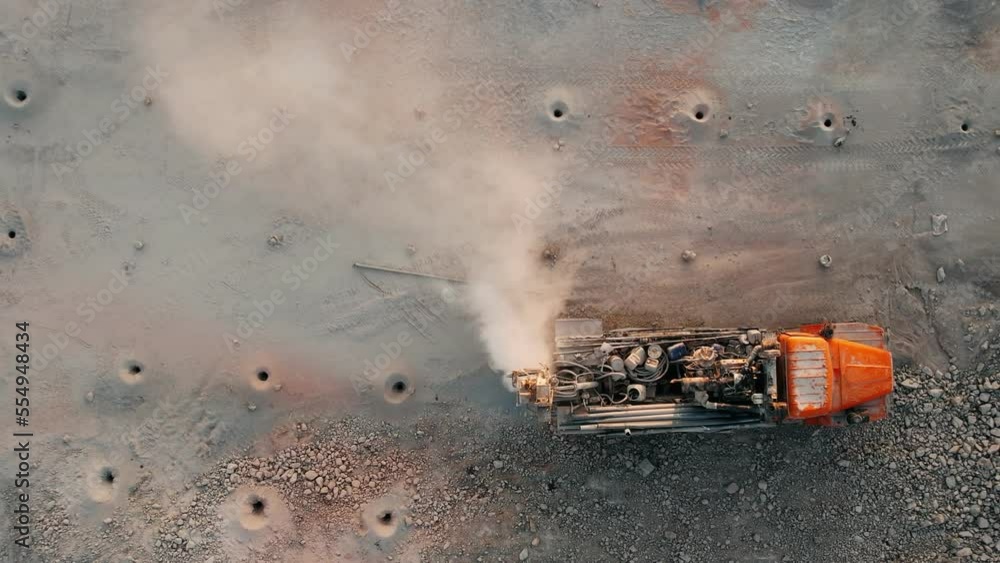 Preparing for blasting open cast mine mining of coal, overall plan ...