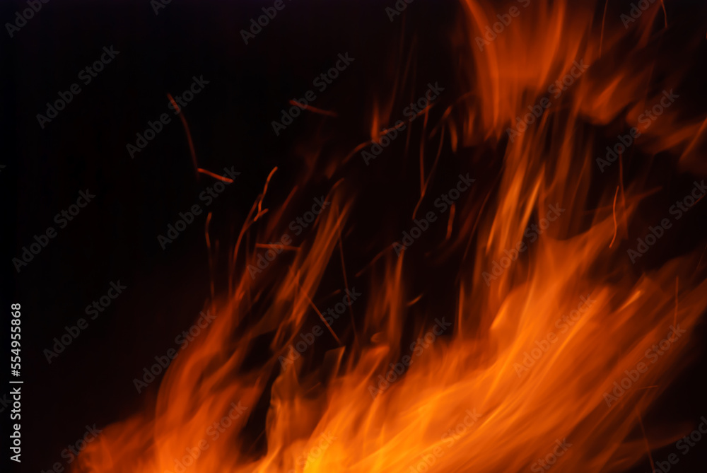 Abstract blaze fire flame texture for banner background. Fire sparks ...