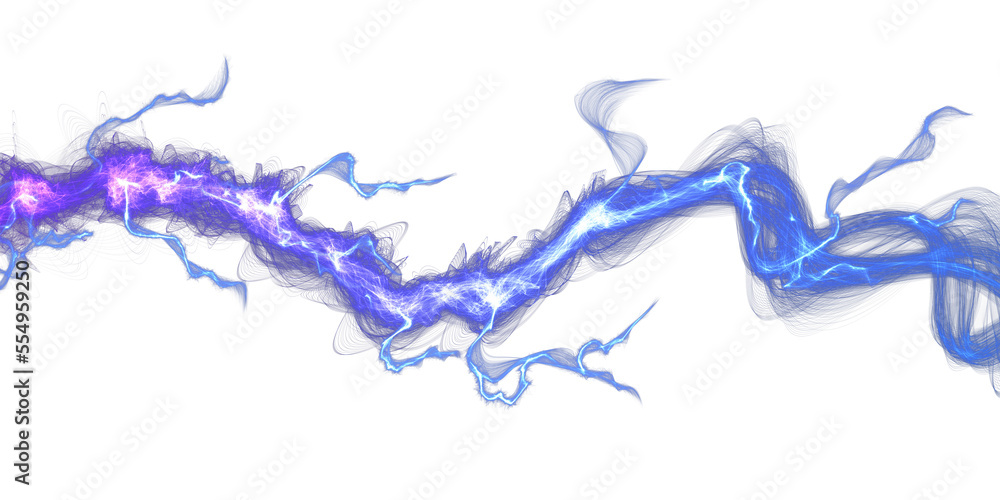 Blue lightning, power energy charge, abstract background. Blitz effect ...