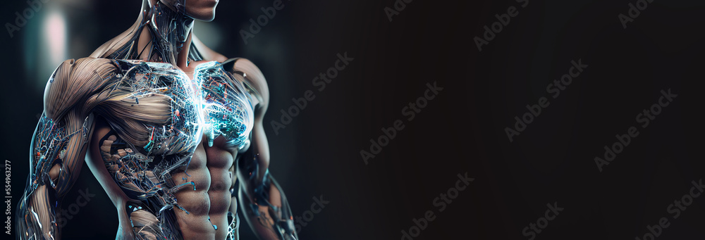 Human bionic body created with Generative Ai technology Stock ...