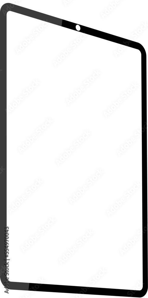 Simple tablet mock up with blank transparent screen. Realistic digital ...