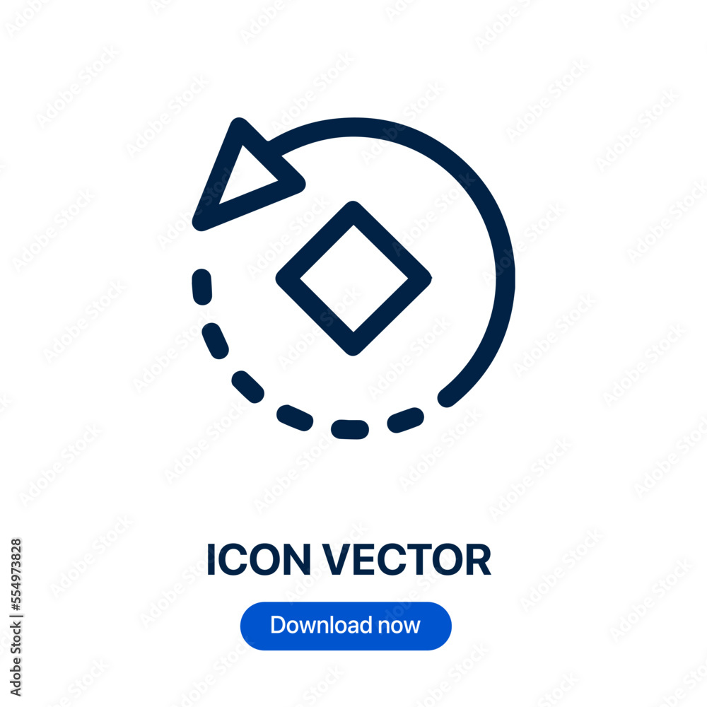 Rotate icon vector. Linear style sign for mobile concept and web design ...