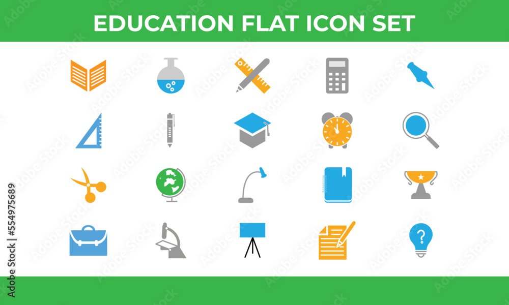 Education Flat Icons. suitable for website, mobile apps, print ...