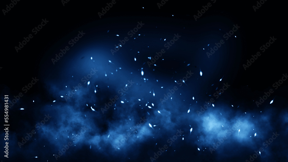 Blue fire embers particles texture overlays . Sparkle burn effect on ...