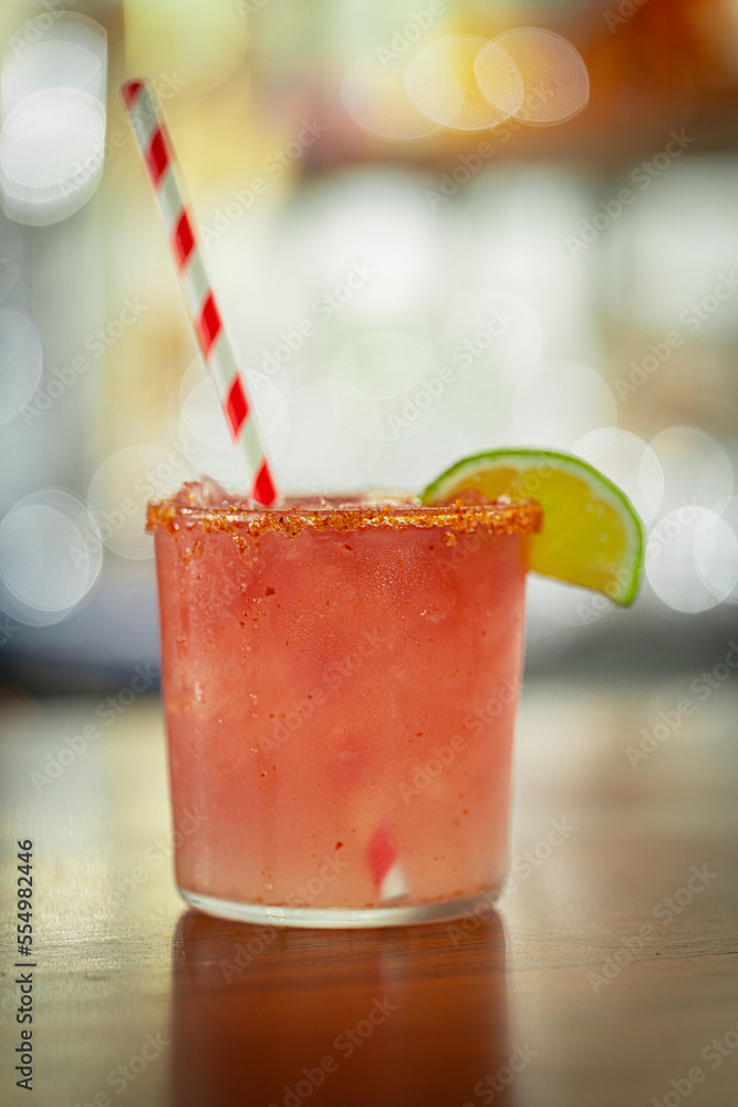 Margarita on bar in restaurant Stock Photo | Adobe Stock